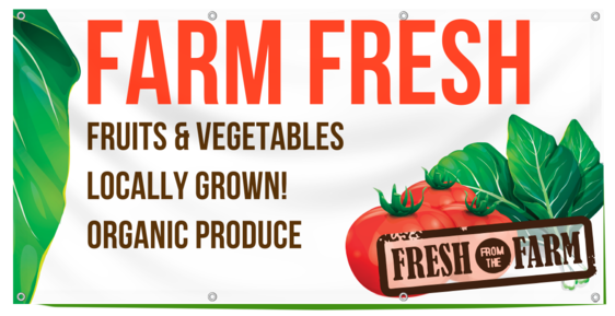 Farmer's Market Banners - Grocery Farm Fresh Produce Banners