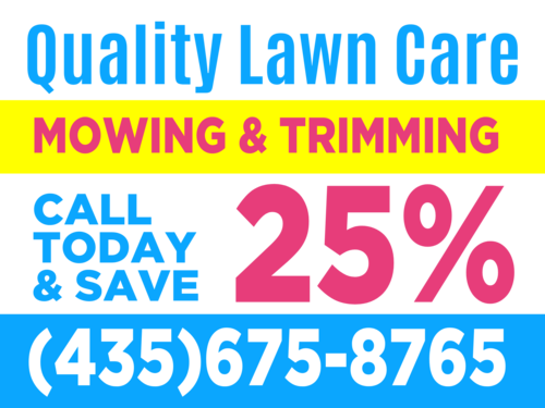 Lawn Mowing Yard Signs | Printastic