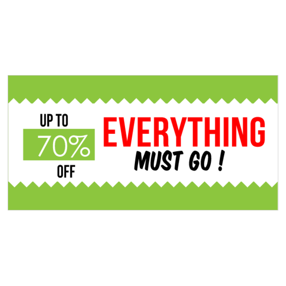 Inventory Sale Banners Everything Must Go From $9.00