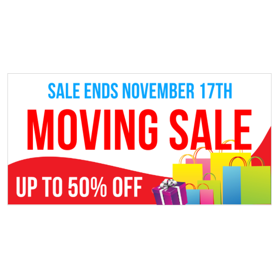 Moving Sale Banners From $9.00