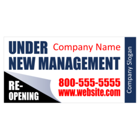 Under New Management Vinyl Banners