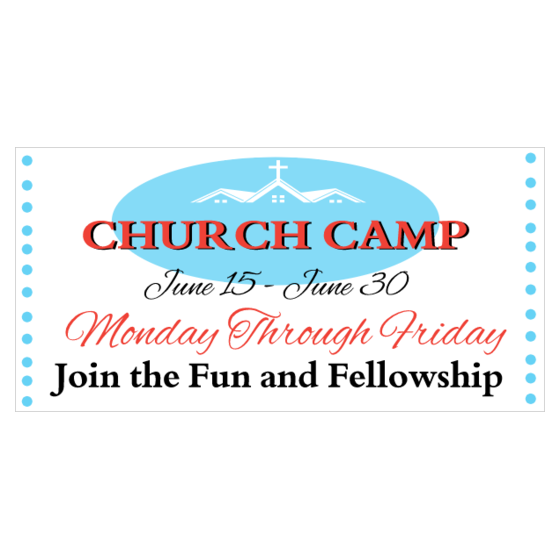 Promote Your Upcoming Event With A Customized Church Camp Banner ...