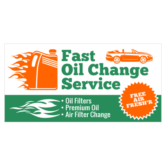 Oil Change Signs | Banners Oil Change Services Use