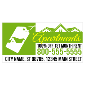 First Month Free Apartment Signs for Rent Apartment Banners