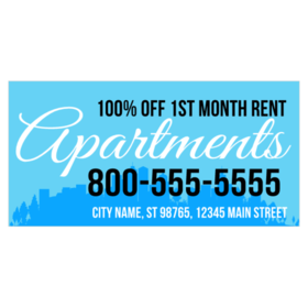 First Month Free Apartment Signs for Rent Apartment Banners