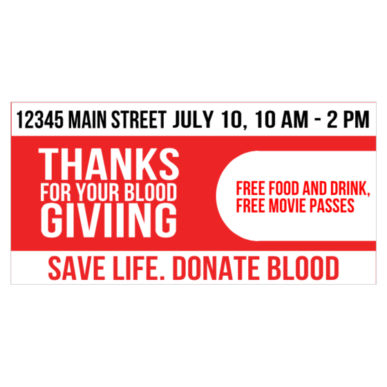 Custom Fundraising Banners Fundraisers use to promote blood drives