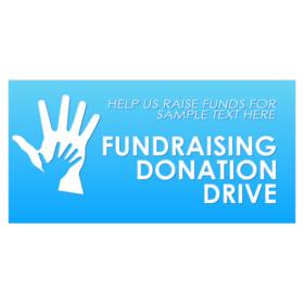 Custom Fundraising Banners Fundraiser Drive Planners use for item donations