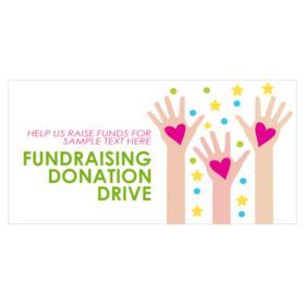 Custom Fundraising Banners Fundraiser Drive Planners use for item donations