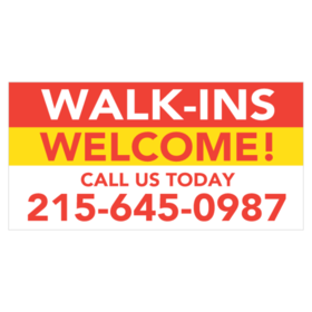 Walk-Ins Welcome Banners for Retail, Restaurants, and Spas