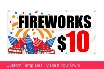 Custom Fireworks Store Retail Banners for Advertising