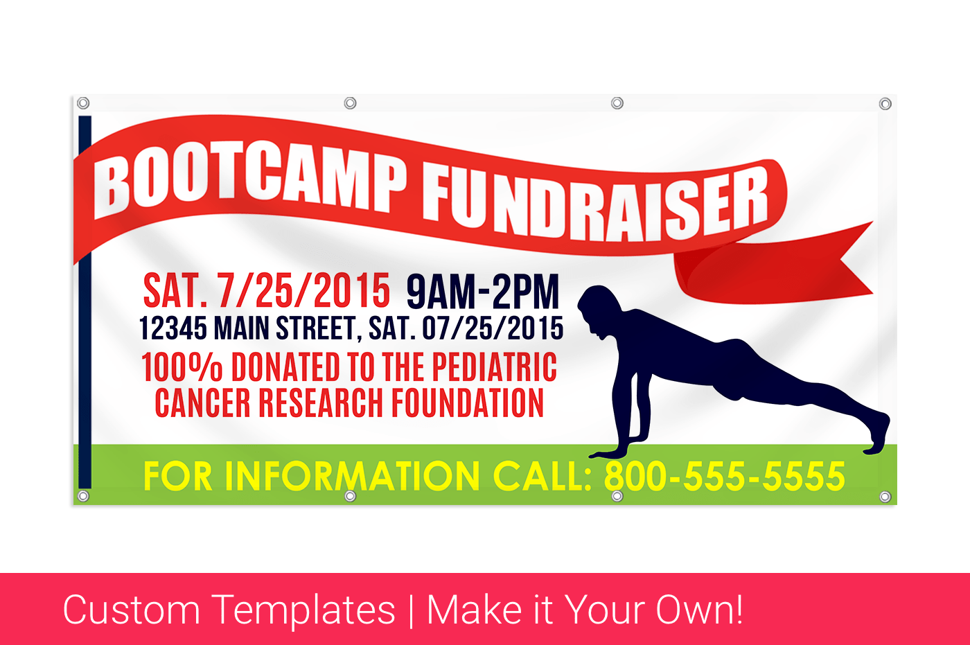 Custom Fundraising Banners Fundraisers use to promote boot camp events