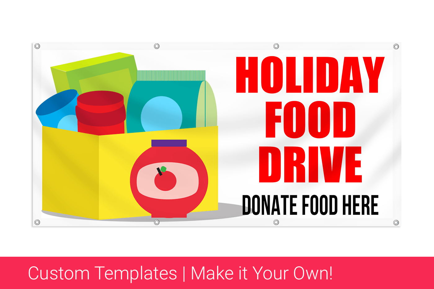 Custom Food Drive Banners for Event Planners and Non Profits