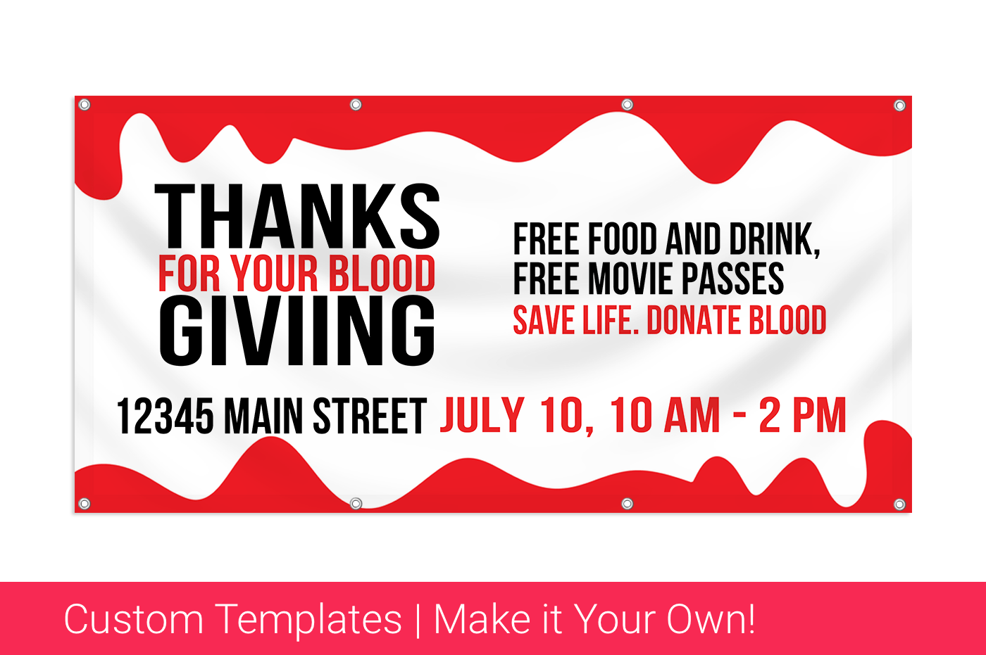 Custom Fundraising Banners Fundraisers use to promote blood drives